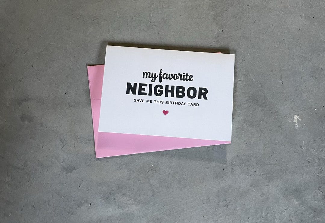 Favorite Neighbor Birthday Card - Etsy