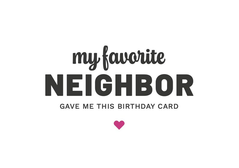 Favorite Neighbor Birthday Card - Etsy