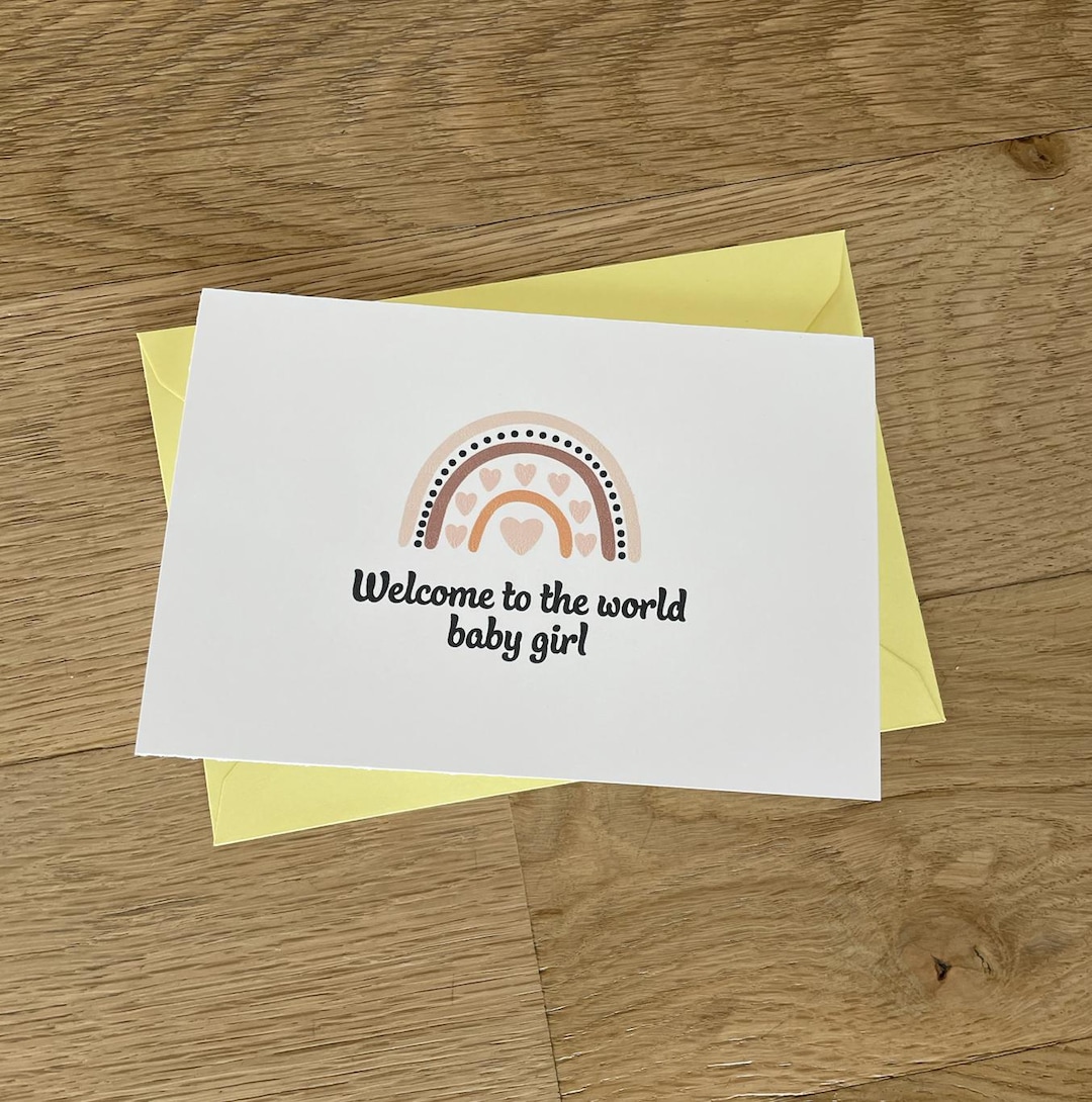 Welcome to the World Baby Girl Card - Etsy