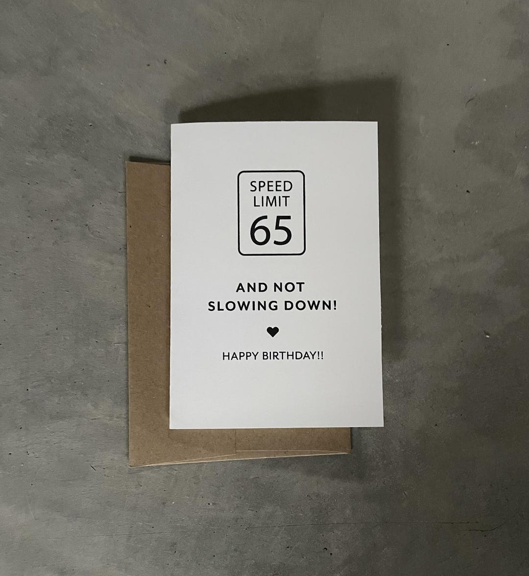 65th Birthday Speed Limit Card - Etsy