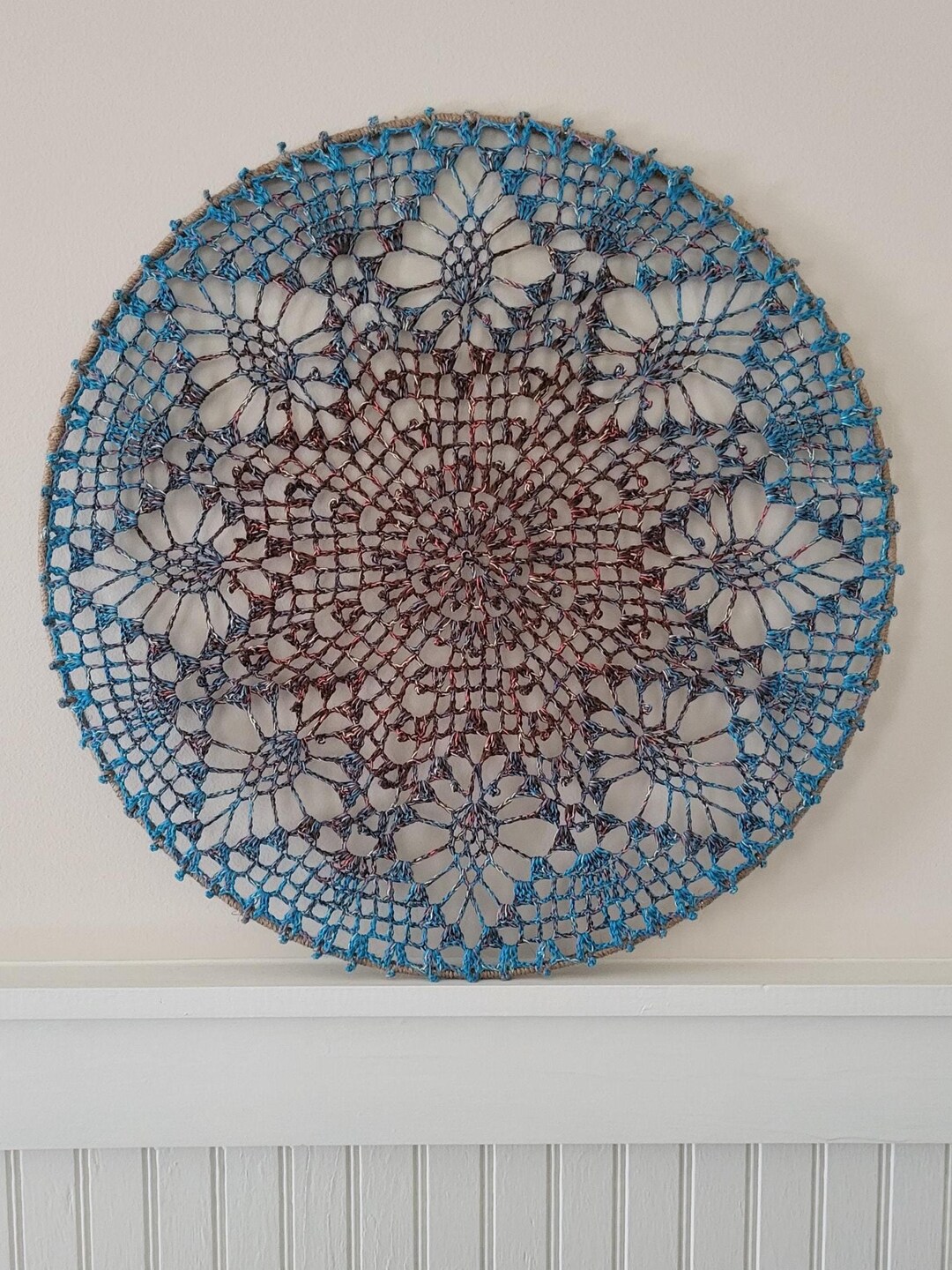 Crochet Wall Mandala "eight Point Star - Earthernware" - Etsy