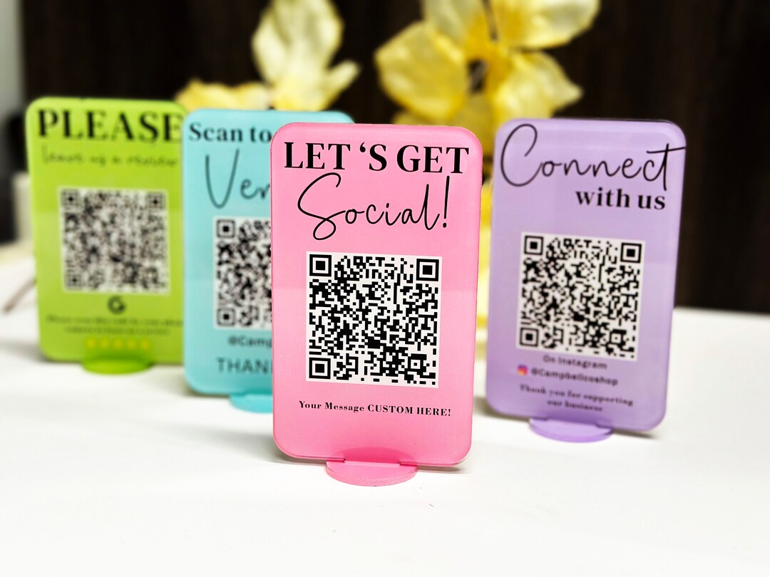 Custom Mini Qr Business Sign Scan Pay To, Review Qr Business Sign,mini ...