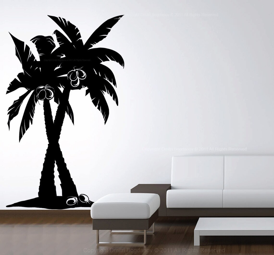 Coconut Palm Trees Forest Large Vinyl Wall Art Decal Removable - Etsy