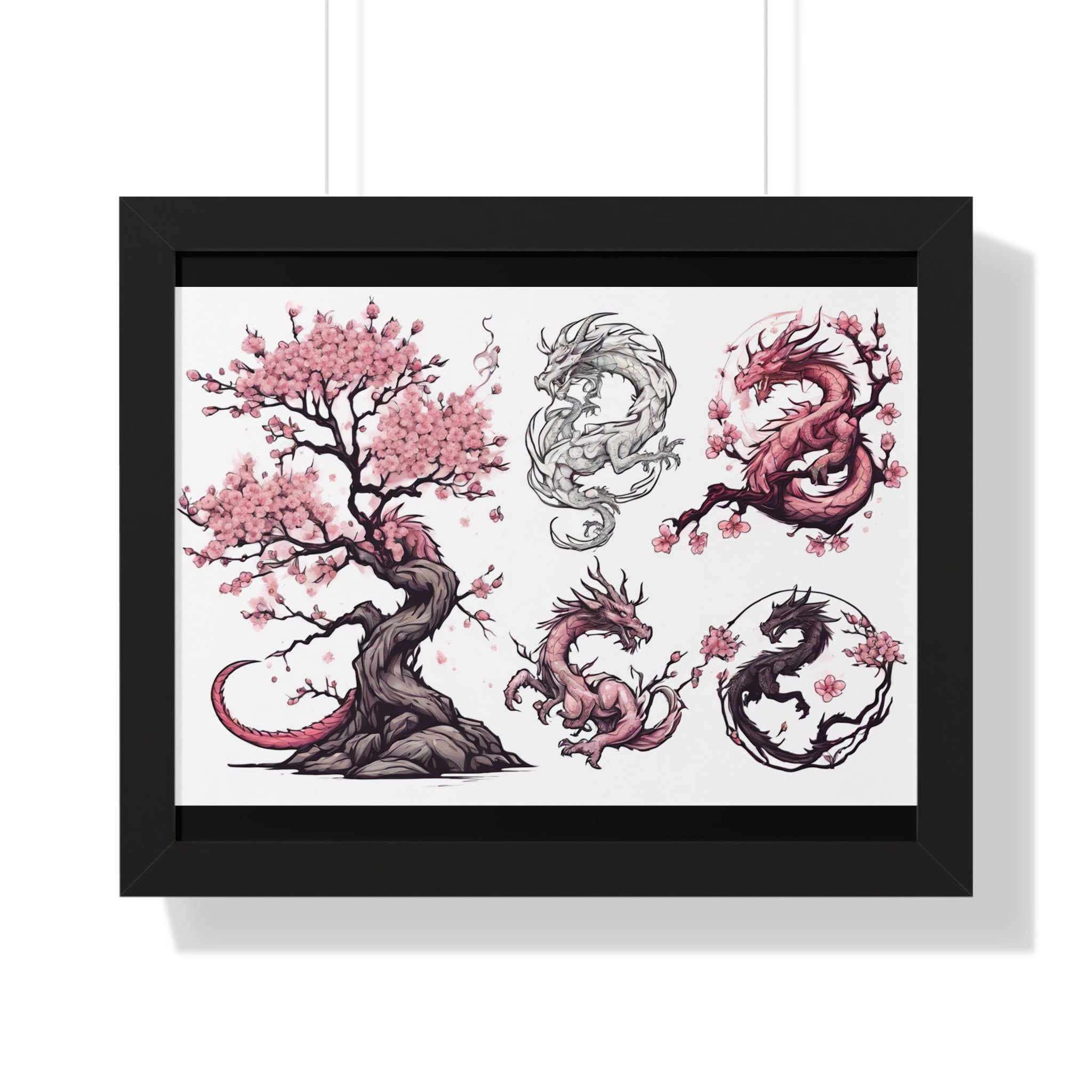 Cherry Blossom Dragons Original Concept Sketch Art V2 - Etsy