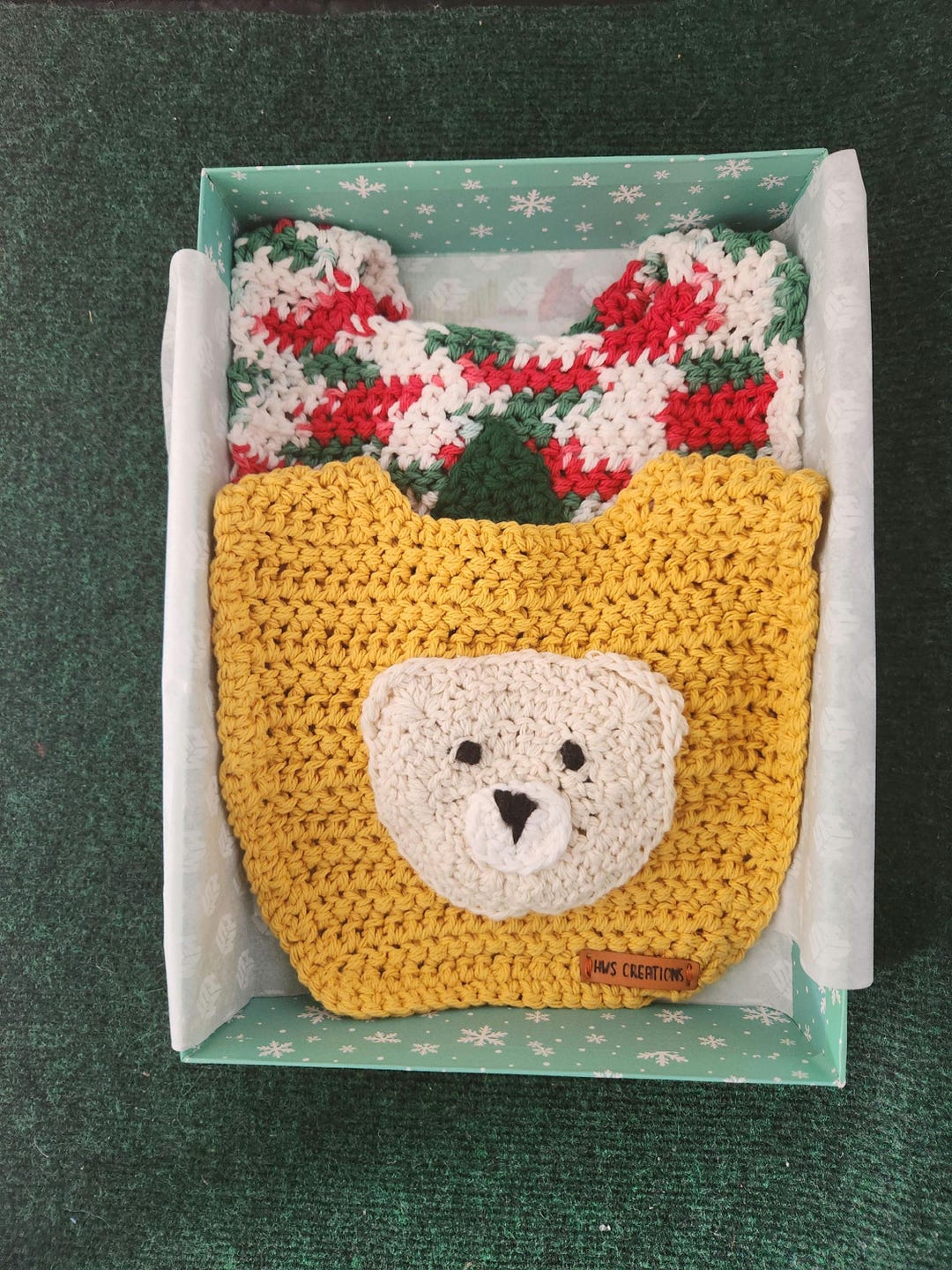 Hand Crochet Gift Set of Two 100% Cotton Baby Bibs - Etsy