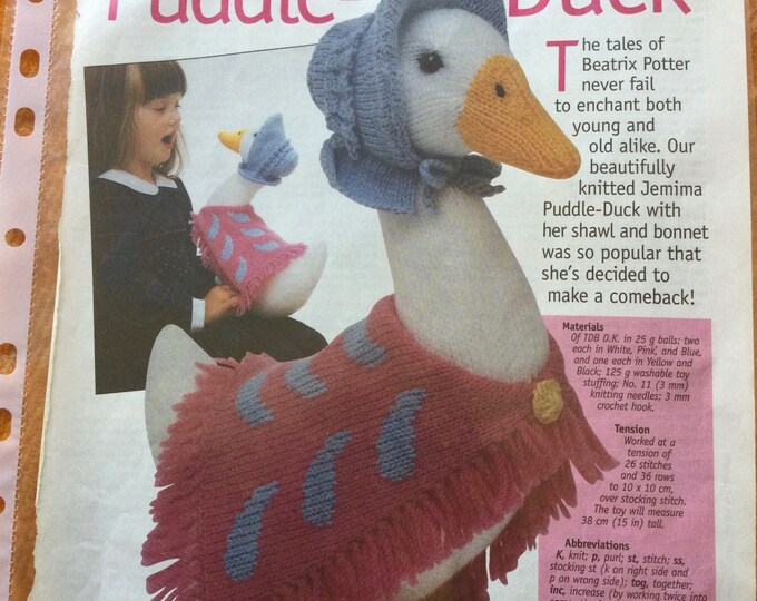 Alan Dart Beatrix Potter Jemima Puddle-duck Knitting Pattern - Etsy