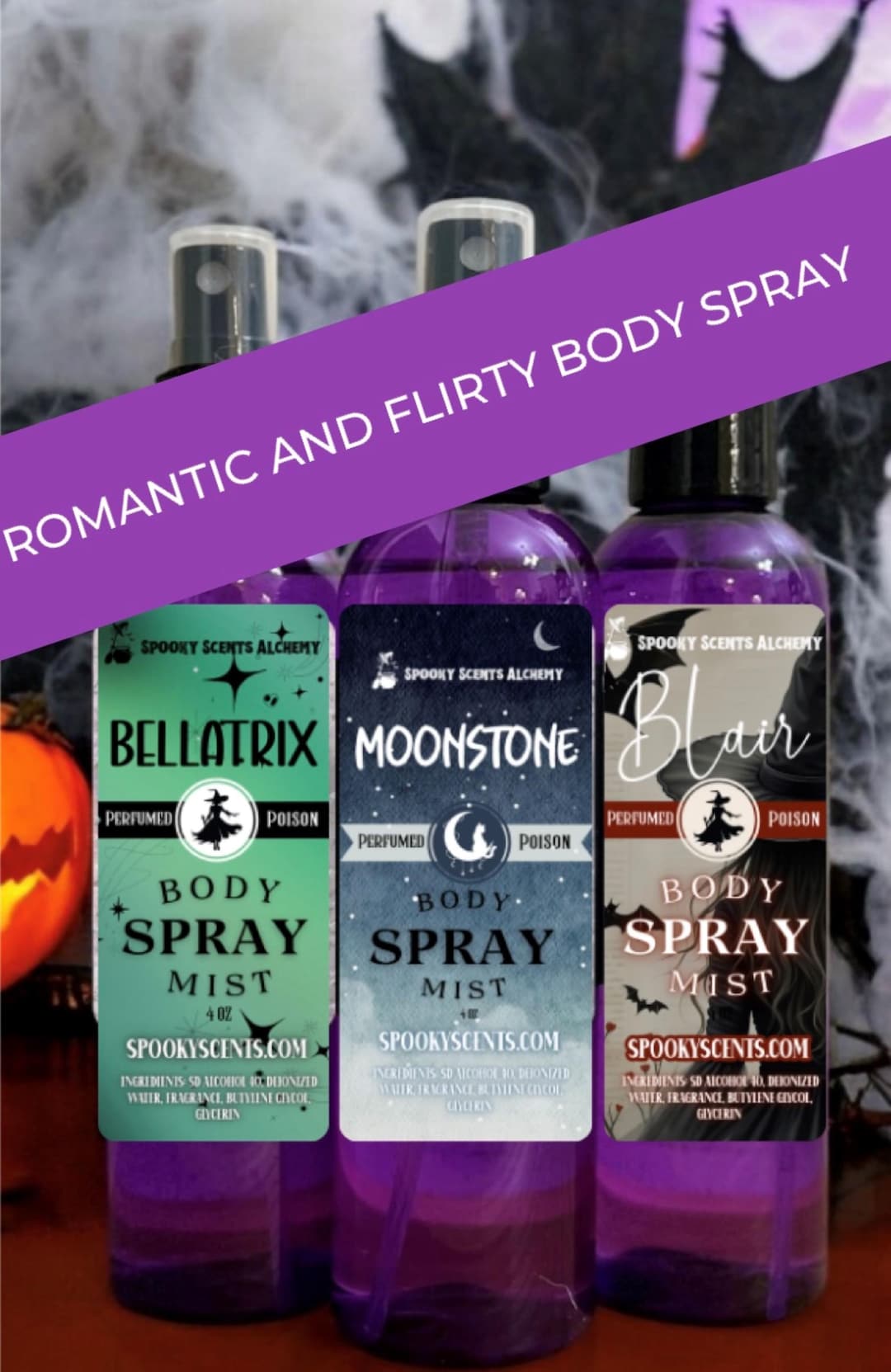 Romantic Scented Body Spray Witchy and Gothic Body Mist, Luxury Spooky ...