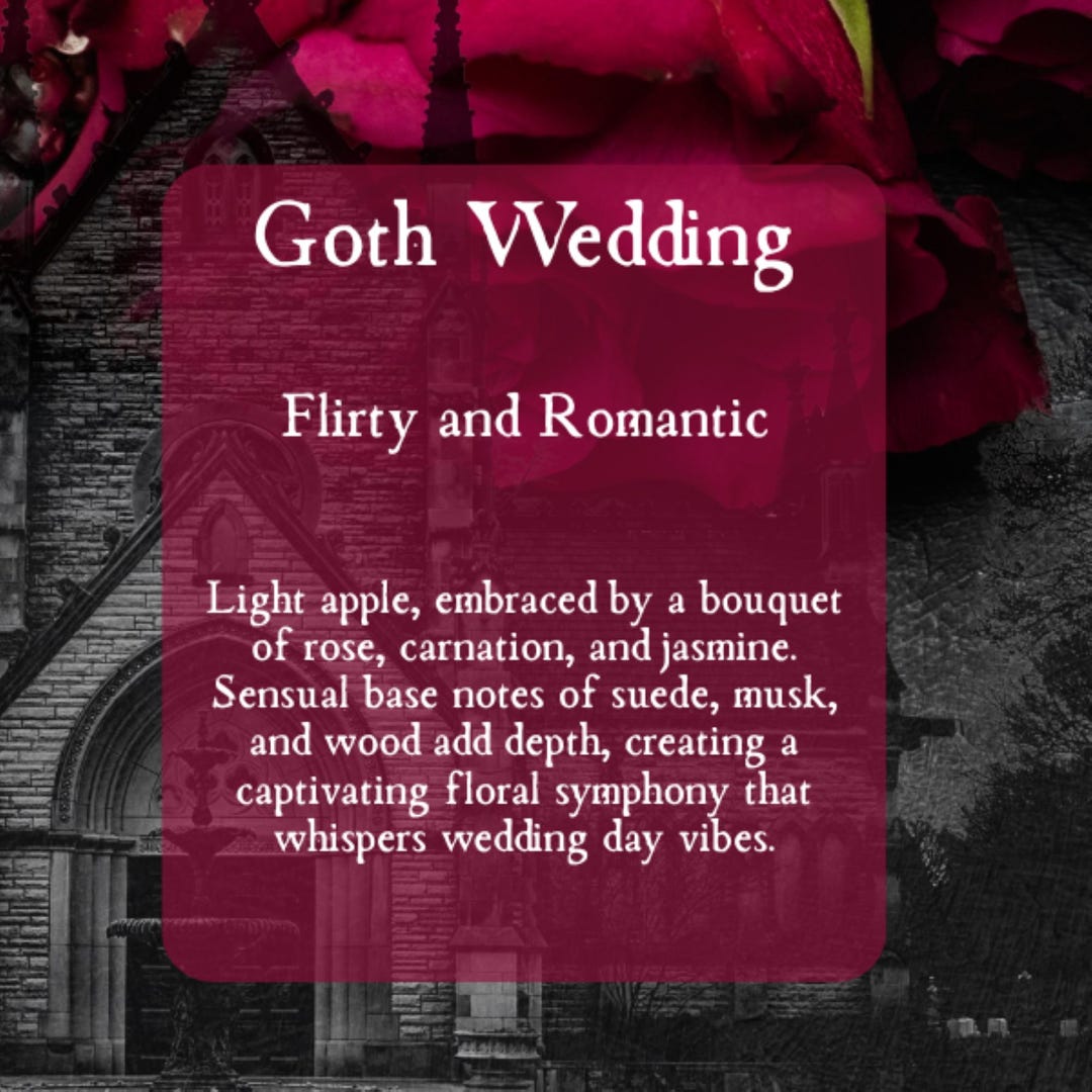 Goth Wedding Perfume Roll on Oil Gothic Fragrance Rollerball-goth Bride ...