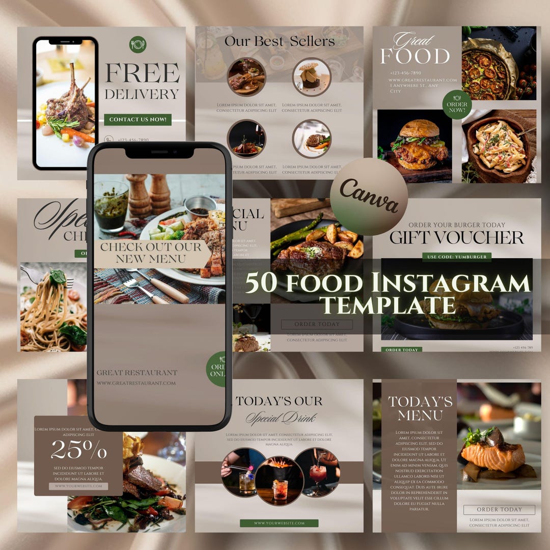 50 Food Instagram Template, Restaurant Instagram Post Template ...