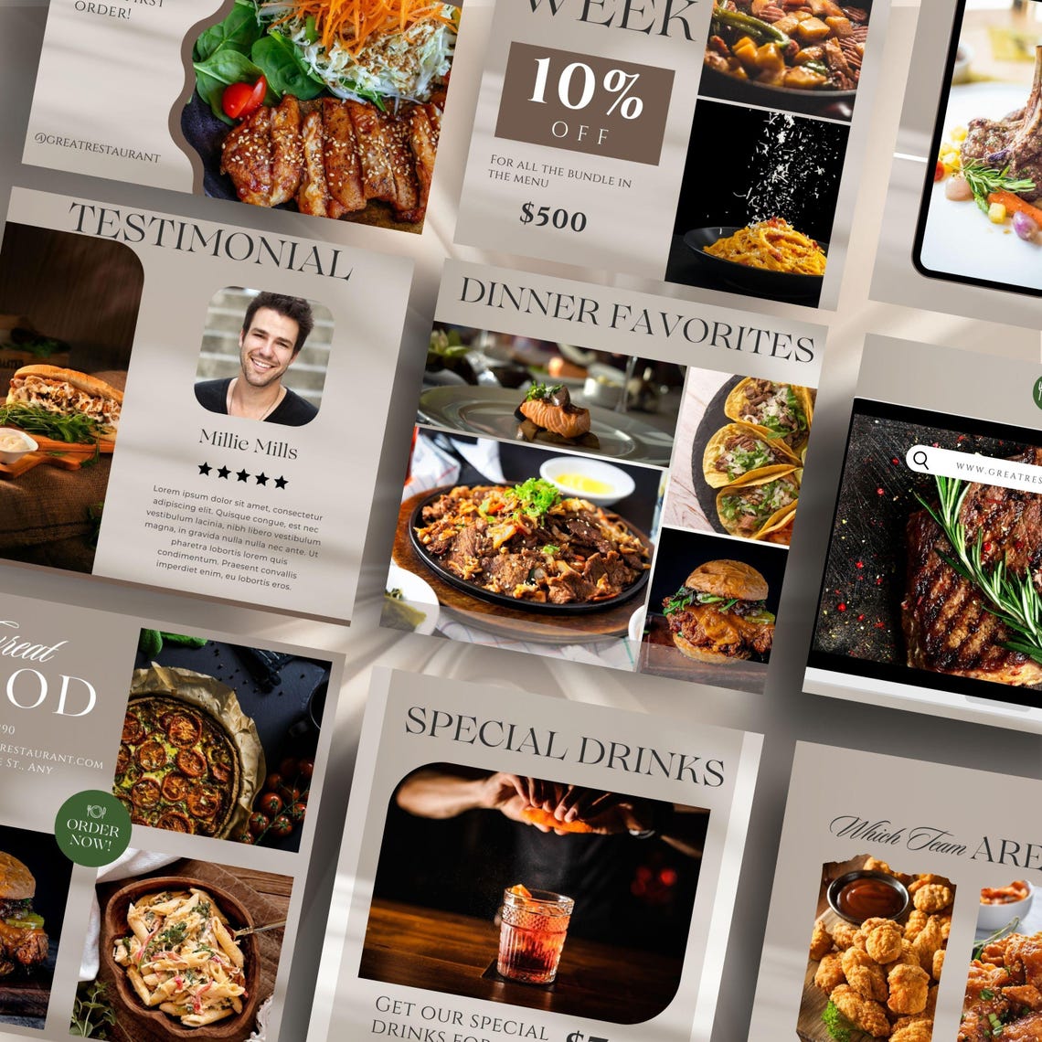 50 Food Instagram Template, Restaurant Instagram Post Template ...