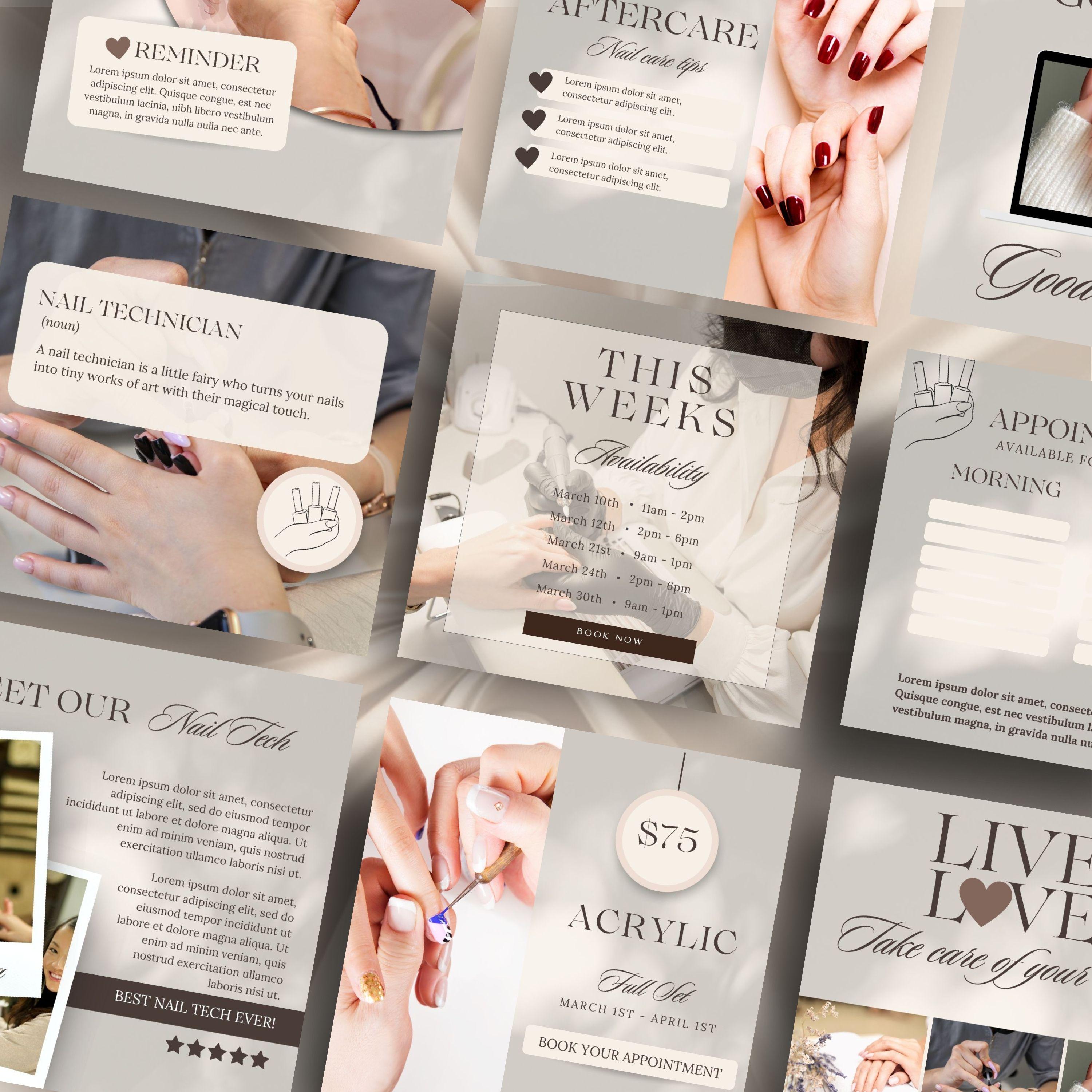 50 Nail Tech Instagram Post Templates, Nail Artist Instagram Post, Nail ...