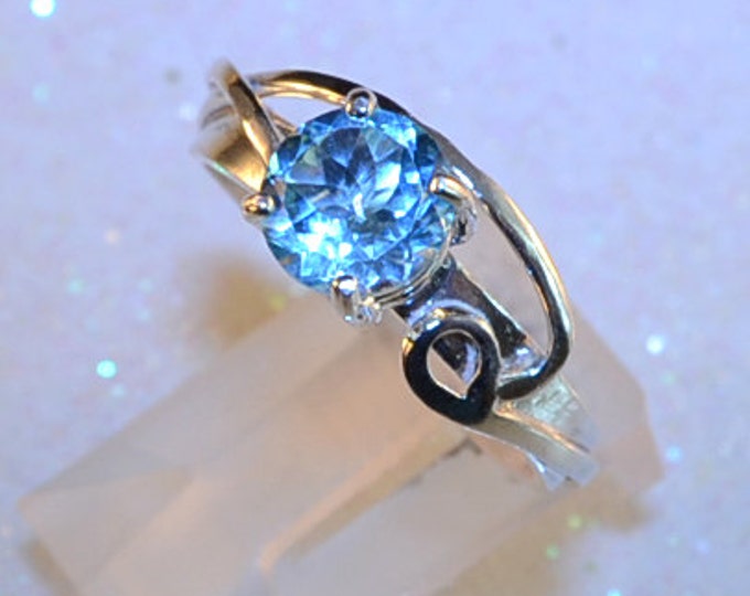 Floating Blue Topaz Gemstone Ring - Etsy