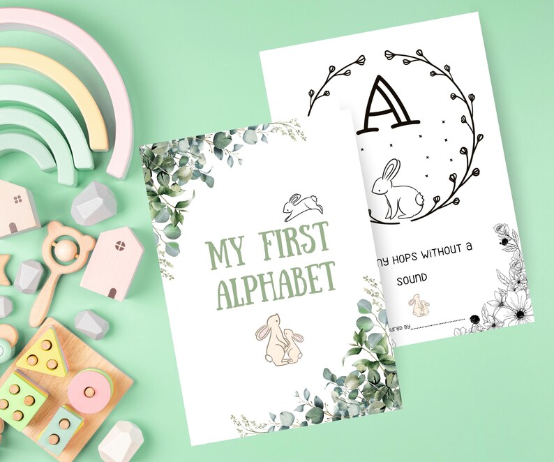 Bunny Baby Shower Game: Alphabet Colouring Activity (instant Download ...