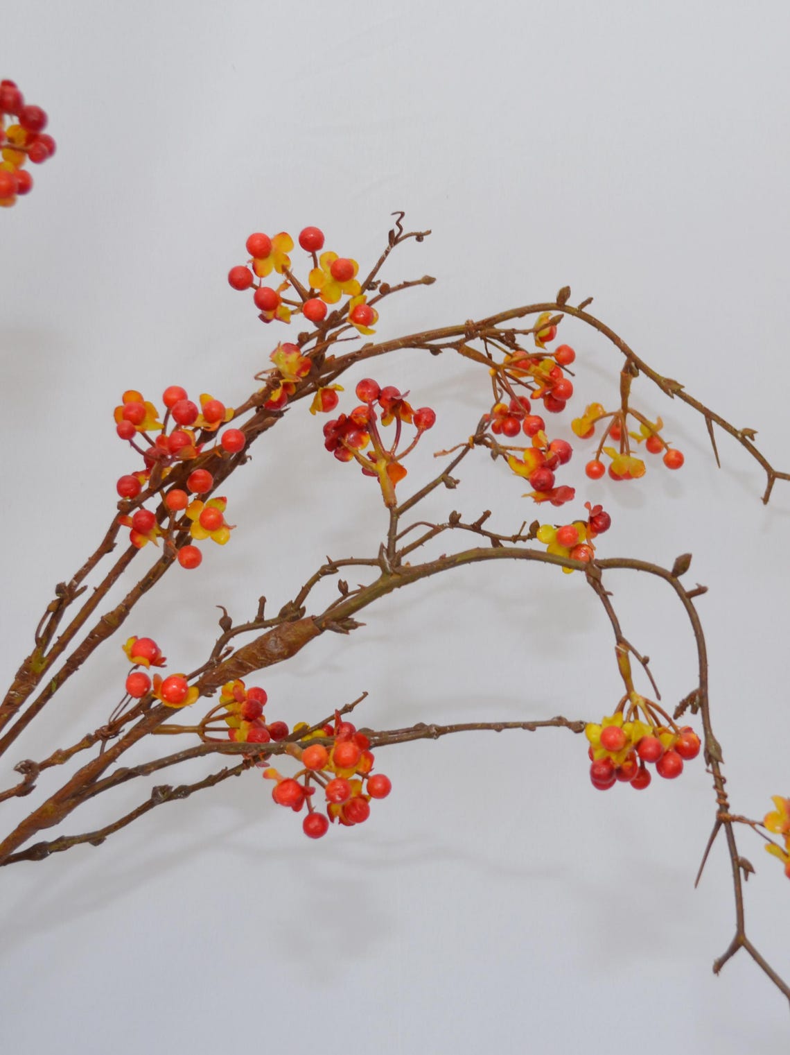 Artificial Bittersweet Berry Branch, Faux Berry Stem for Autumn Floral ...