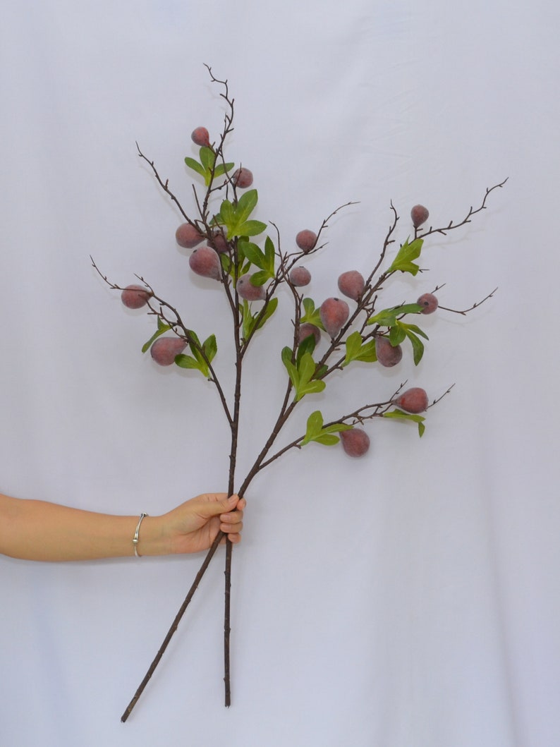 Artificial Fig Fruit Branch, Realistic Faux Figs Stem for Home Decor ...