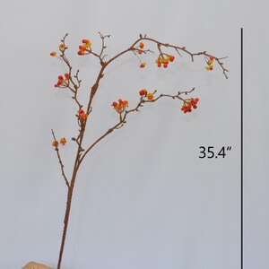 Artificial Bittersweet Berry Branch, Faux Berry Stem for Autumn Floral ...