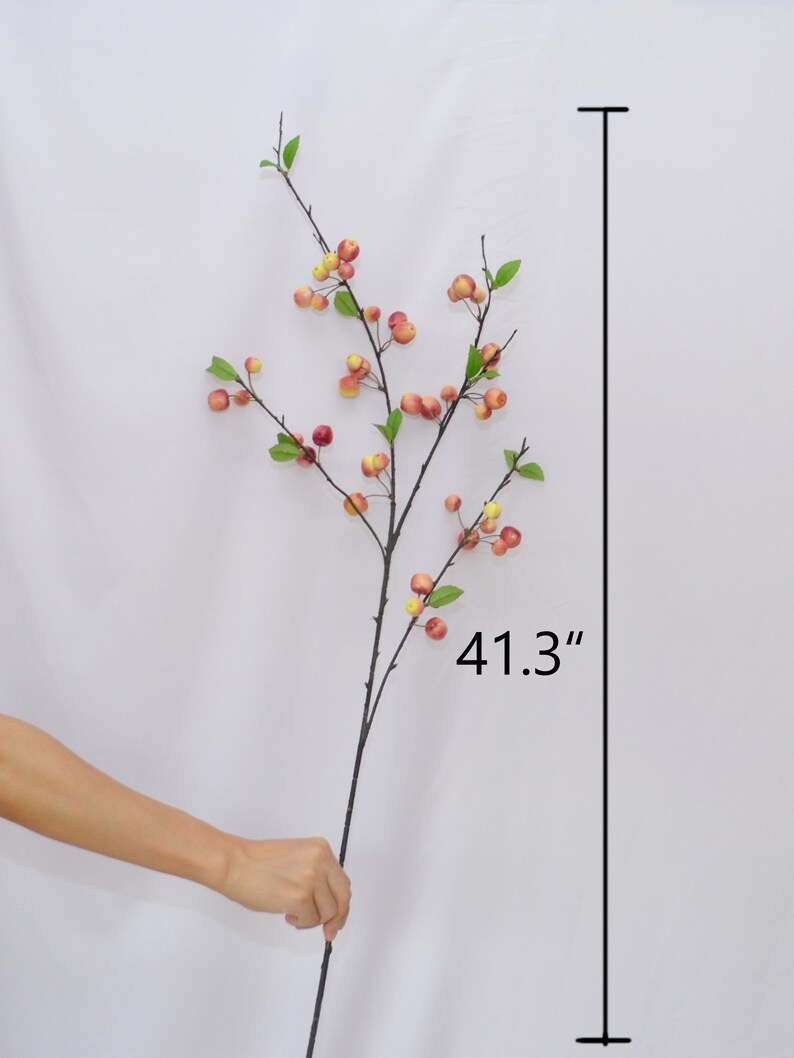 Artificial Crabapple Fruit Branch, Realistic Crabapple Stem for Home ...