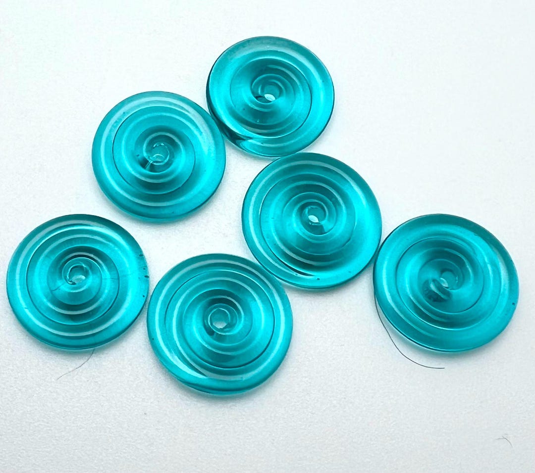 Teal Regular Size Lampwork Glass Disc Beads, Jewelry Supplies - Etsy