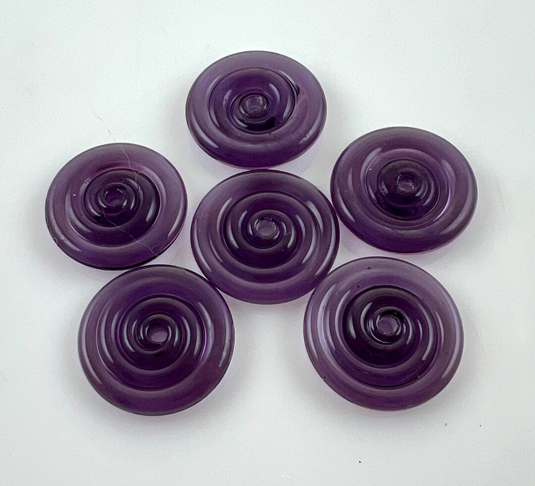 Purple Regular Size Lampwork Glass Disc Beads, Jewelry Supplies - Etsy