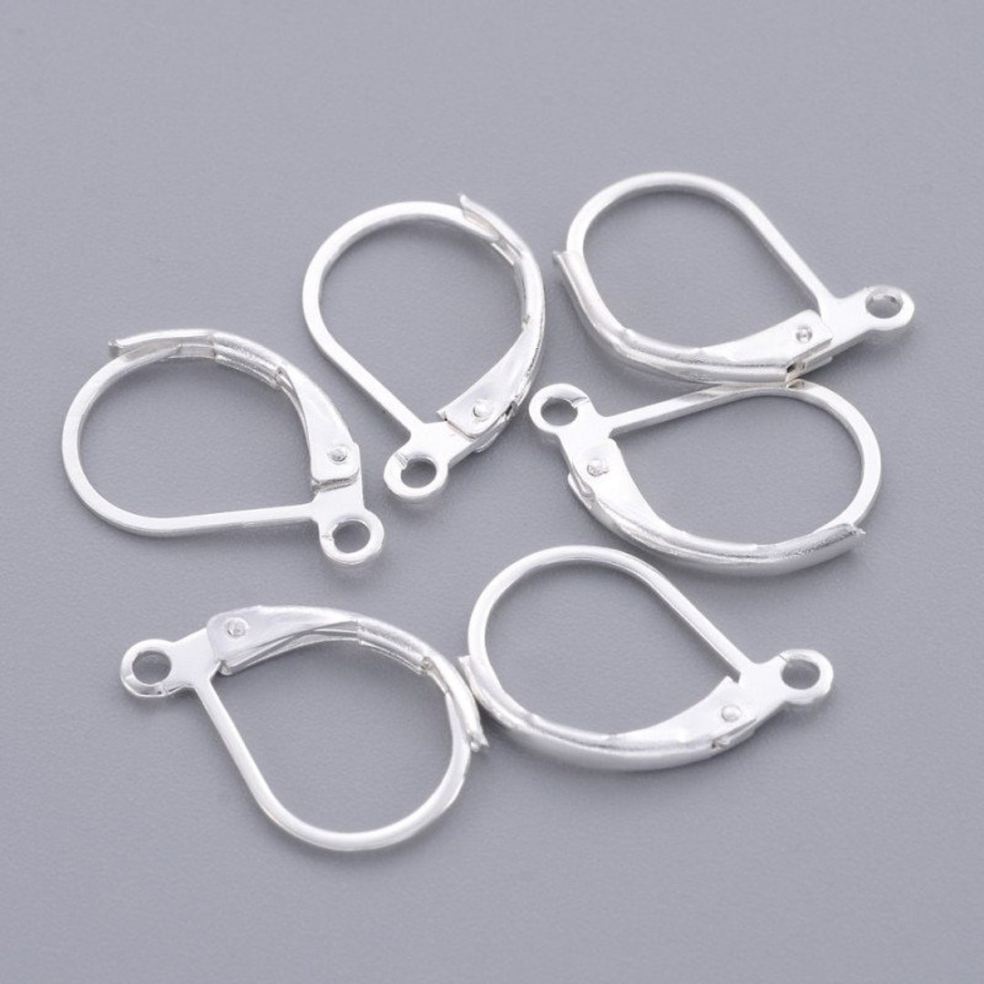 Silver Leverback Hoop Earring Findings 10x15mm - Etsy