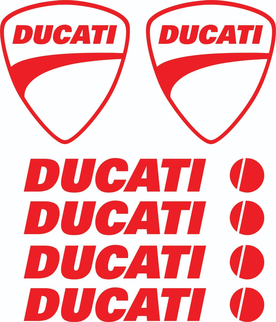 6pcs Ducati Motorcycle Bike Decals Stickers Vinyl Logo for Fuel Tank ...