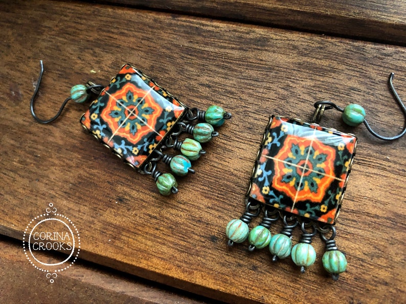 Wanderlust Jewelry, Vintage Earring Tile Patterns, Boho Earrings ...