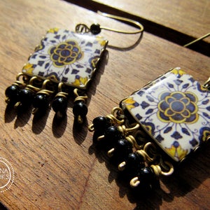 Italian Tile Design Earring, Italian Jewelry, Statement Earrings ...