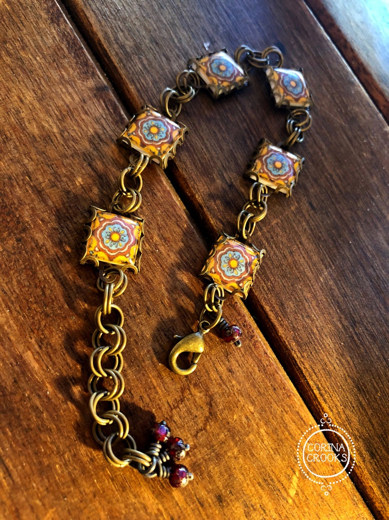 Mexican Jewelry, Chain and Link Bracelet, Mexican Gifts, Charm Bracelet ...