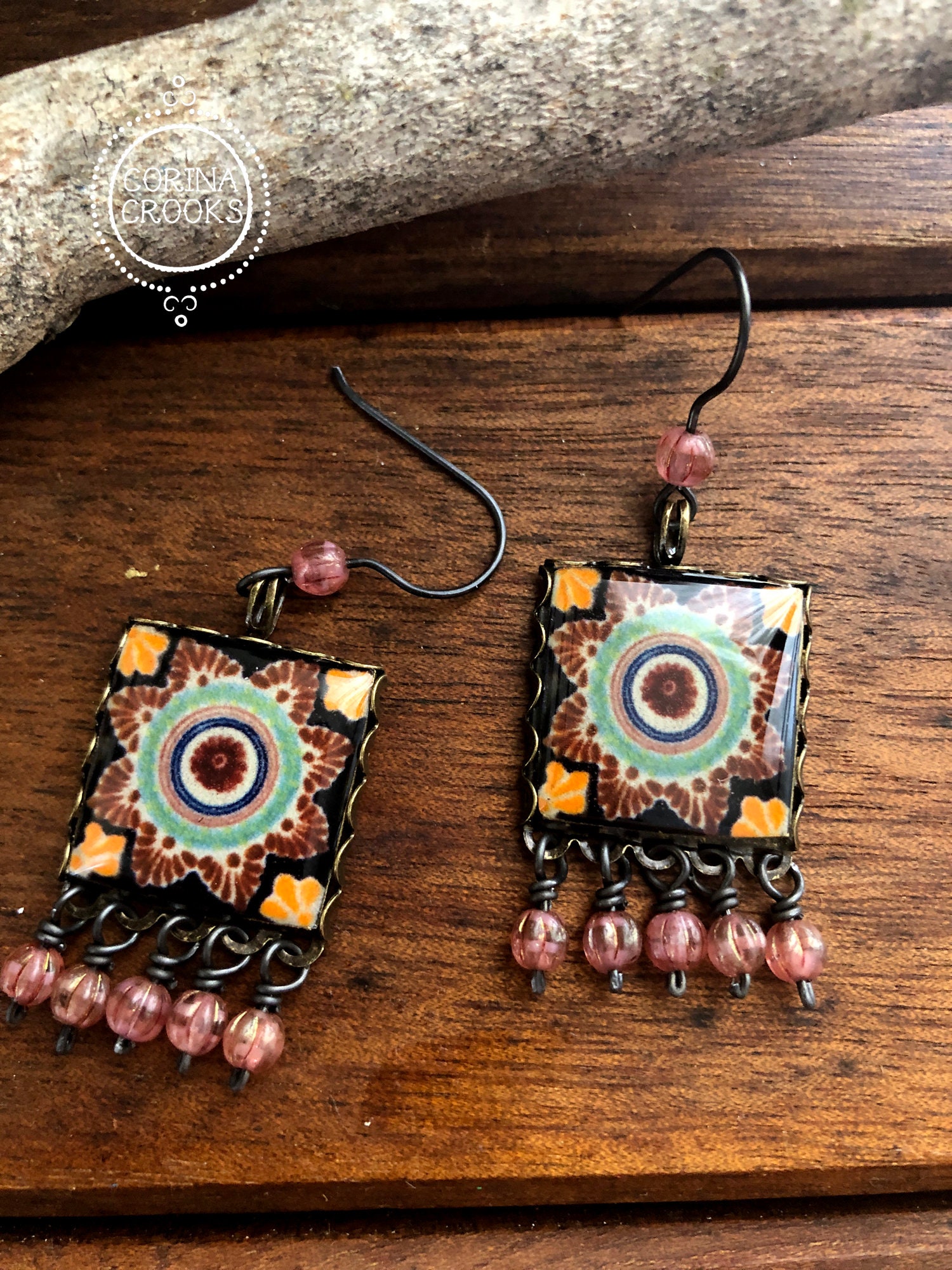 Mexican jewelry Colorful Earrings Latinx earrings Mexican | Etsy