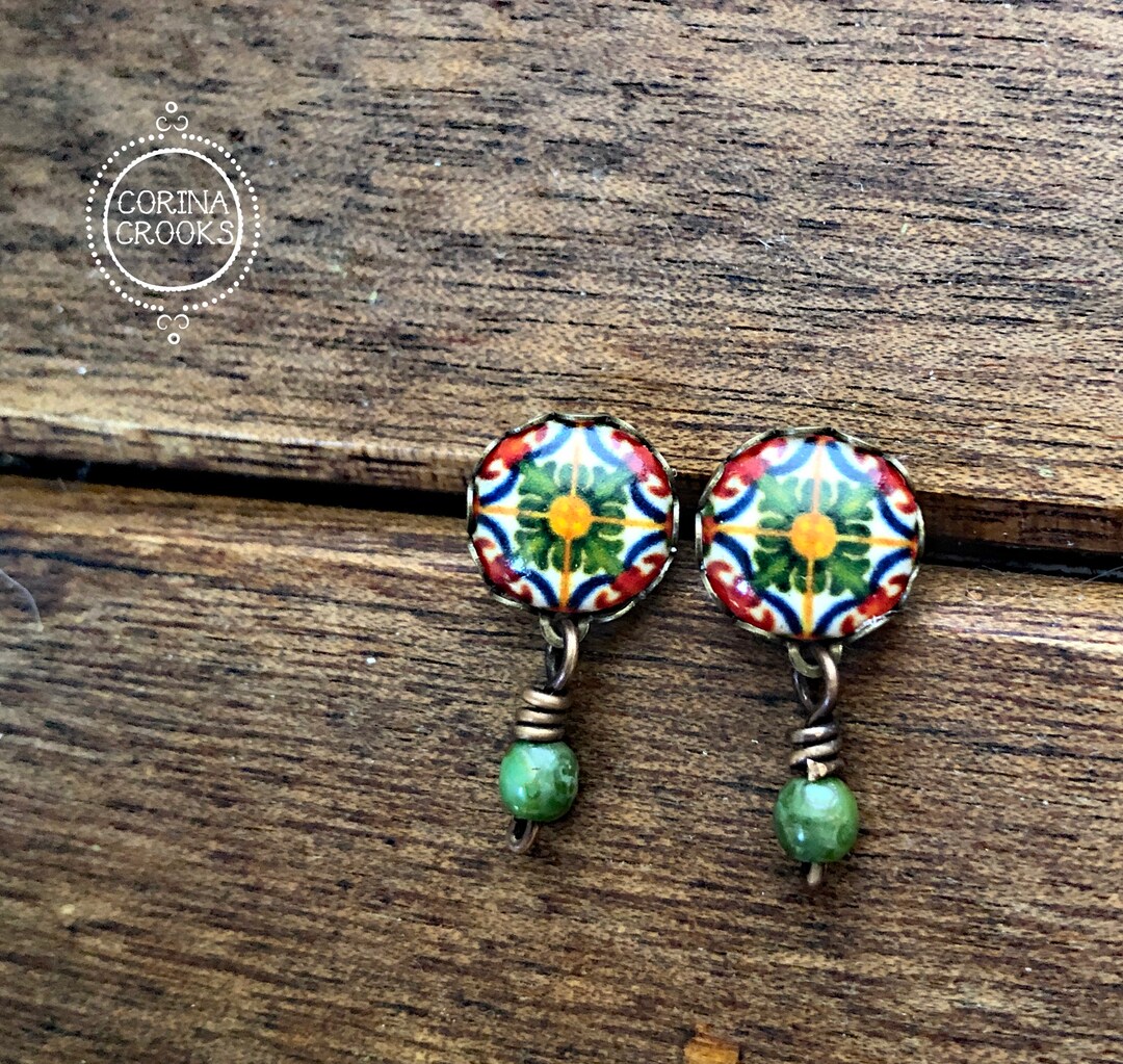 Portuguese Gifts, Portugal Earrings, Portuguese Jewelry, Tile, Studs ...