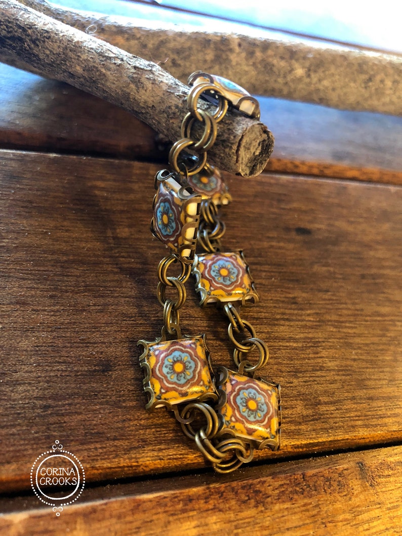 Mexican Jewelry, Chain and Link Bracelet, Mexican Gifts, Charm Bracelet ...