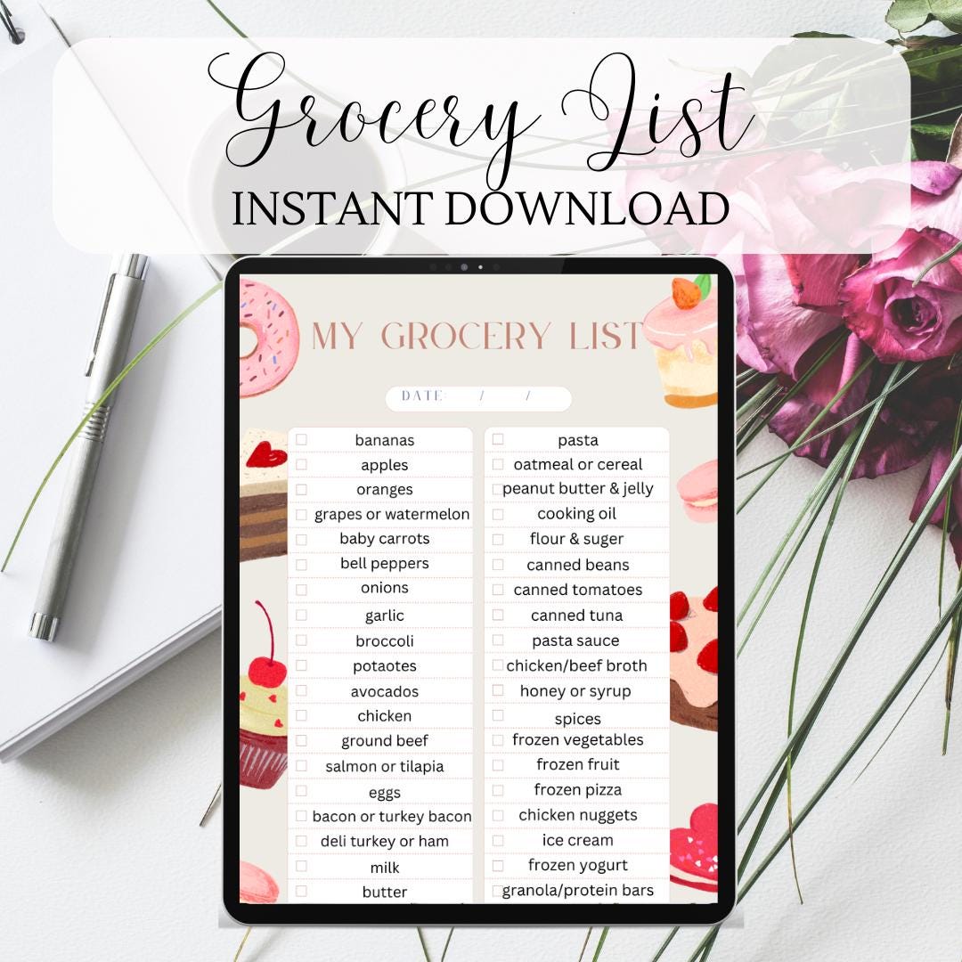 The Ultimate Reusable Grocery List - Digital Download | Meal Planning ...