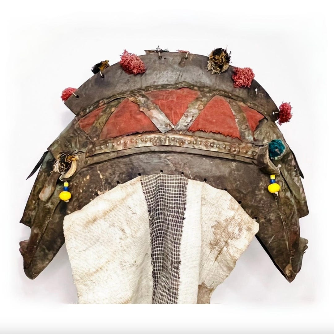 Marka N'tomo Janus Mask: Mali West Africa Carved Wood, Metal & Textile ...