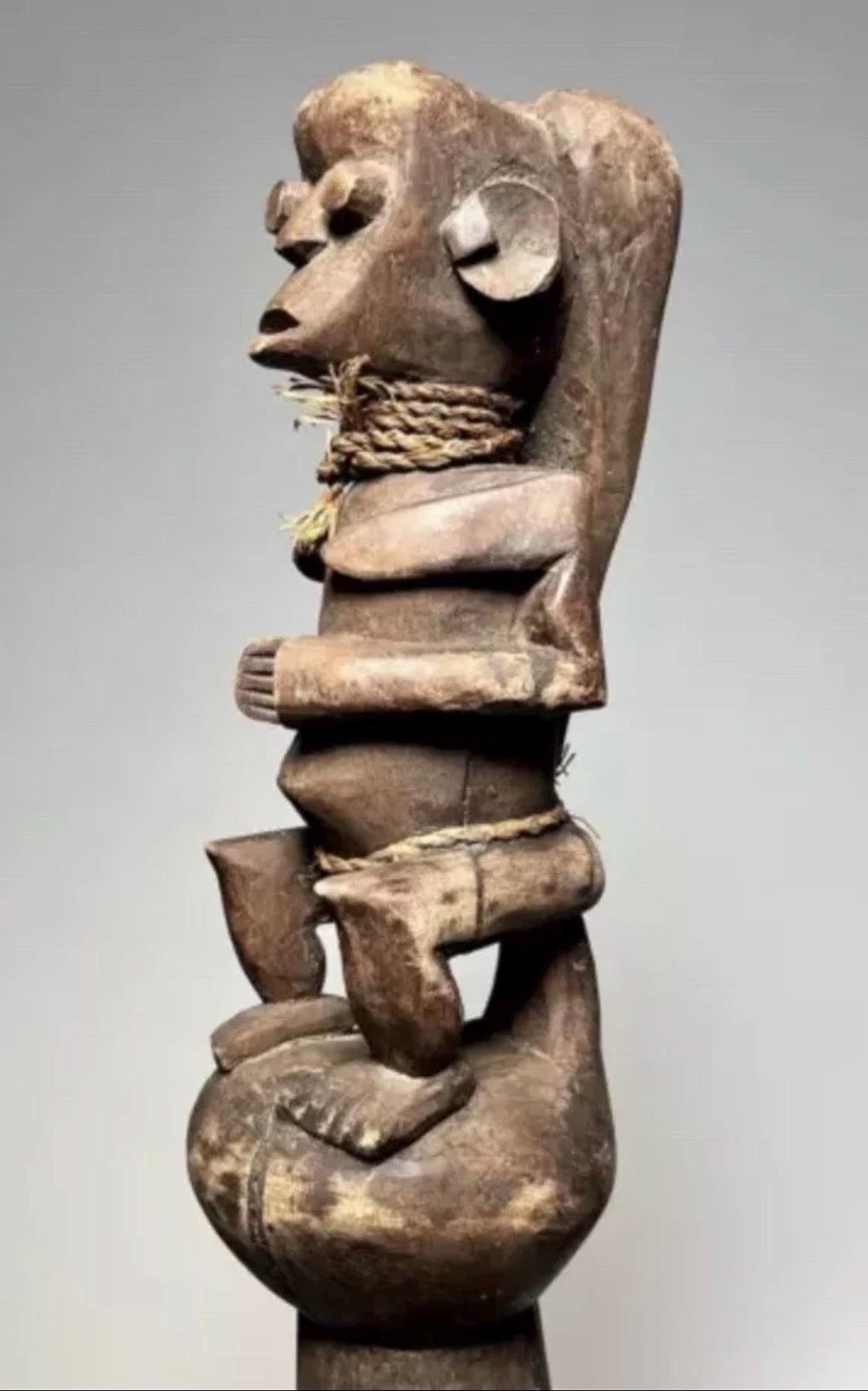 Sango ( Shango ) God of Thunder.carved Wood Staff Head.yoruba, Nigeria ...