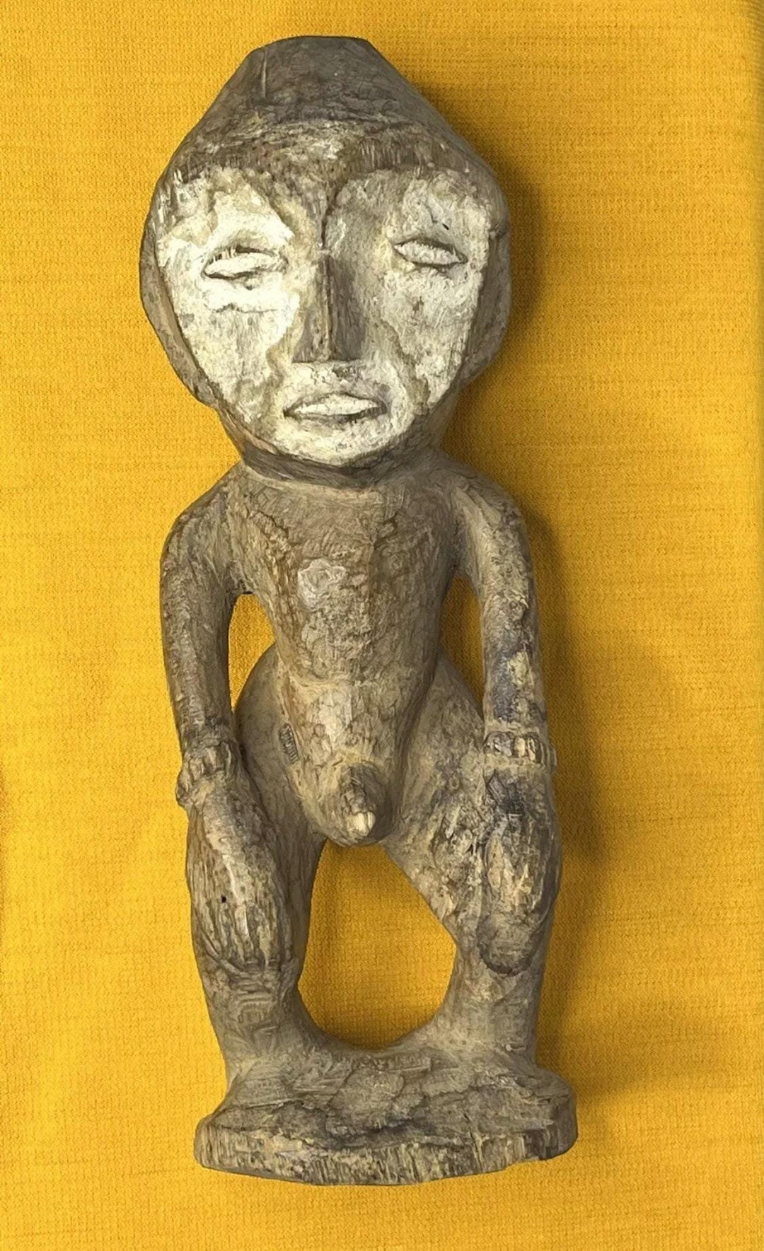 Lega Male. Bwami Iginga Initiation Figure. Carved Wood, Pombe Kaolin ...