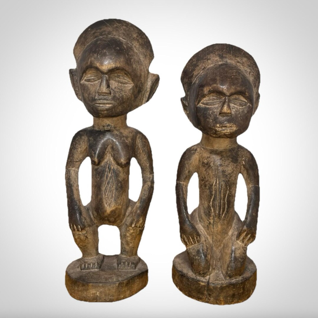 Pair of Luba Figures. Congo. 20th Century. - Etsy