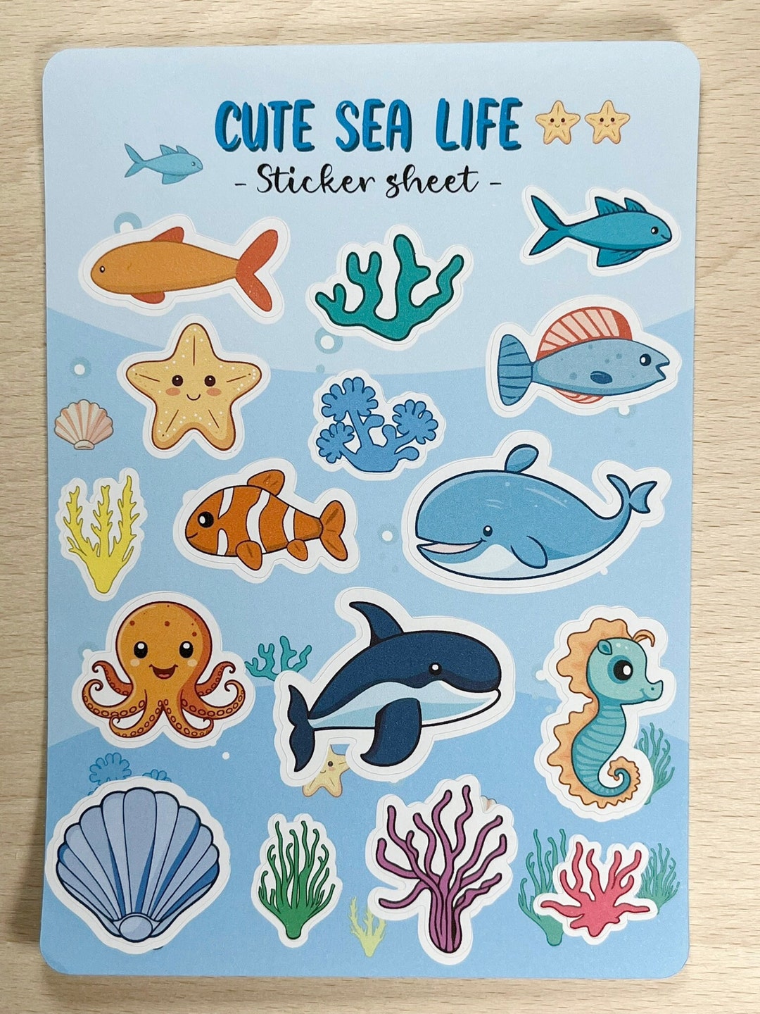 Sea Life Sticker Sheet for Kids 2. - Etsy
