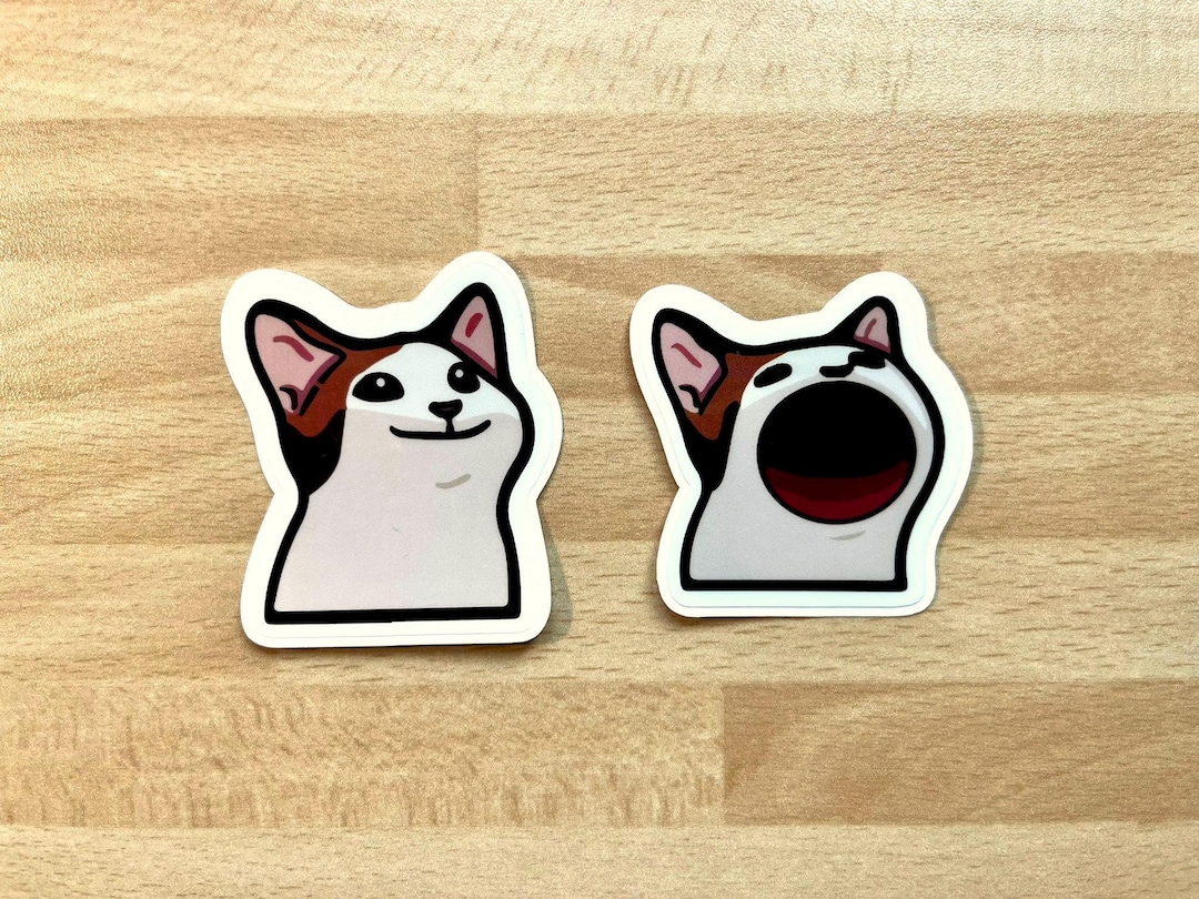 Pop Cat - Funny Cat Meme Sticker Set, Waterproof - Etsy