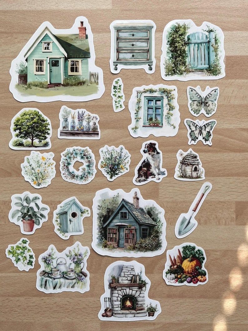 Cottagecore Sticker Set 1. - 22 Pcs Clear Transparent Vinyl Stickers - Etsy