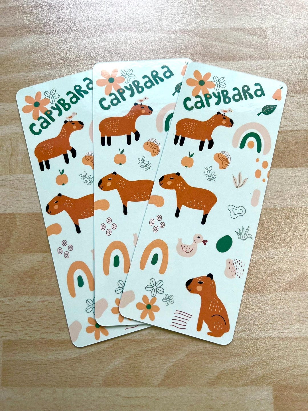 Cute Boho Style Capybara Bookmark, Glossy / Matte - Etsy