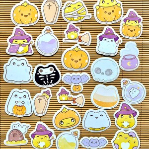 Cute Kawaii Halloween Frogs - 28 Glossy Paper Stickers - Etsy