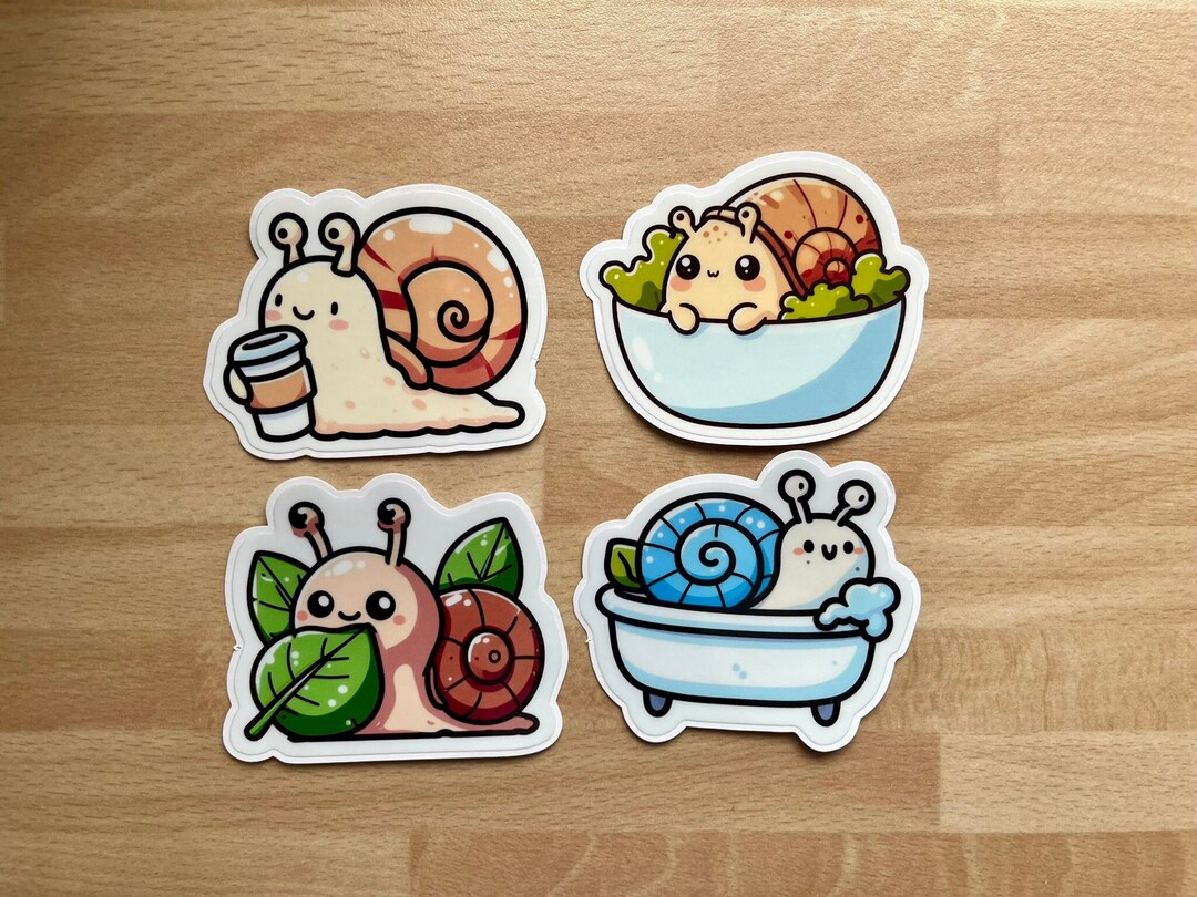 Cute Kawaii Snails Sticker Set 1. - Etsy