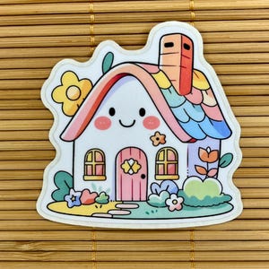 Cute Cozy Kawaii Easter Flowery Houses - Pastel Colors Sticker Set - 5 ...
