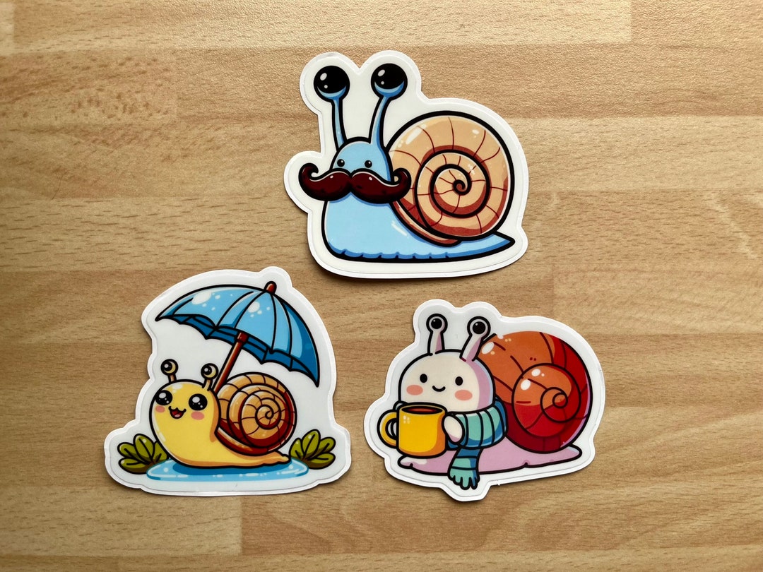 Cute Kawaii Snails Sticker Set 2. - Etsy