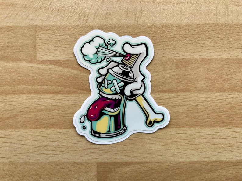 Graffiti Style Spray Can Sticker - Etsy