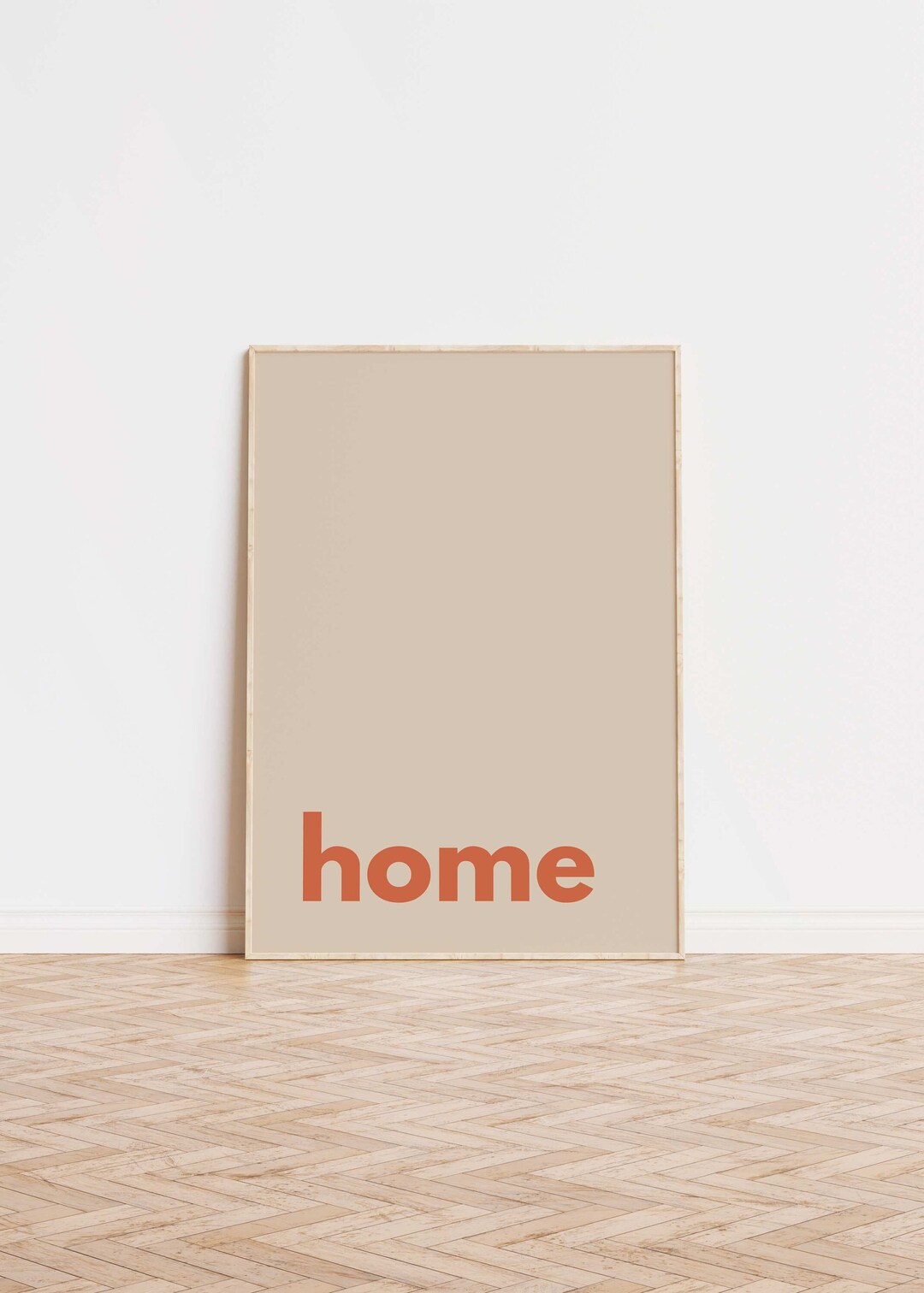 Home Typography Wall Art, Cosy Decor Poster, Minimalist Beige Orange ...