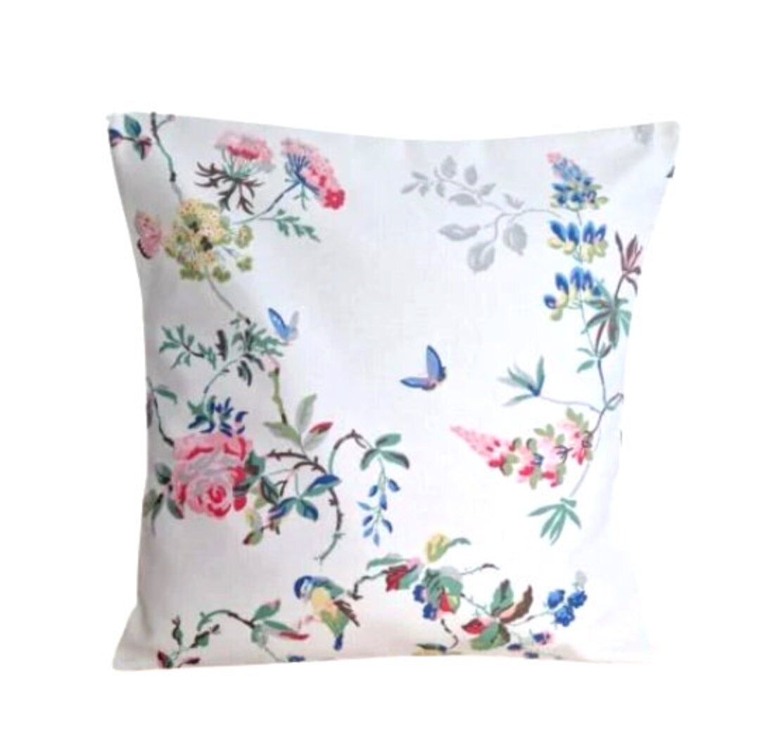 Cath Kidston Birds and Roses Pink Blue Cushion Cover , Rose Pillow ...