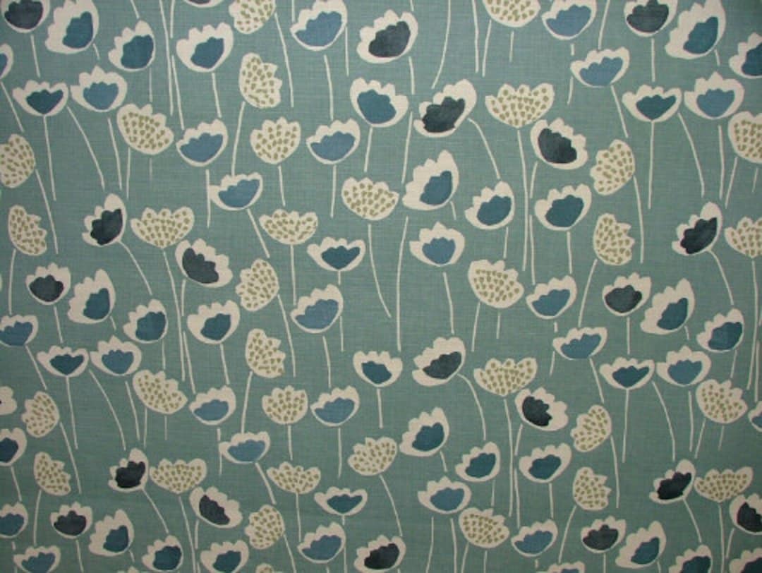 Funky Tulip Scandi Floral Blue Tablecloth , Scandi Floral Tablecloth ...