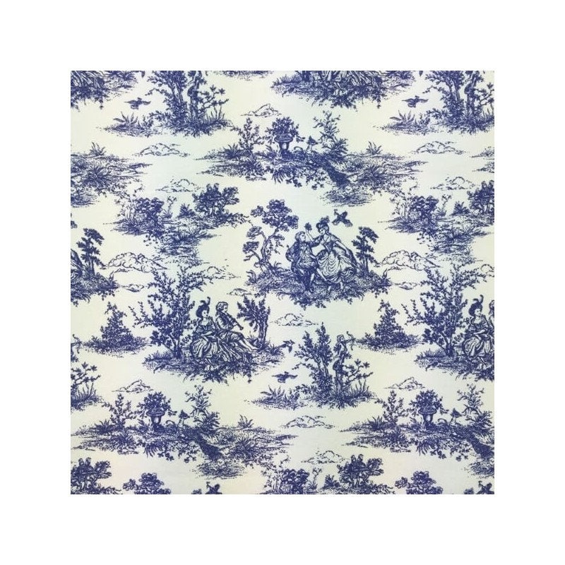 Toile De Jouy Tablecloth Blue , Vintage Tablecloth , French Tablecloth ...