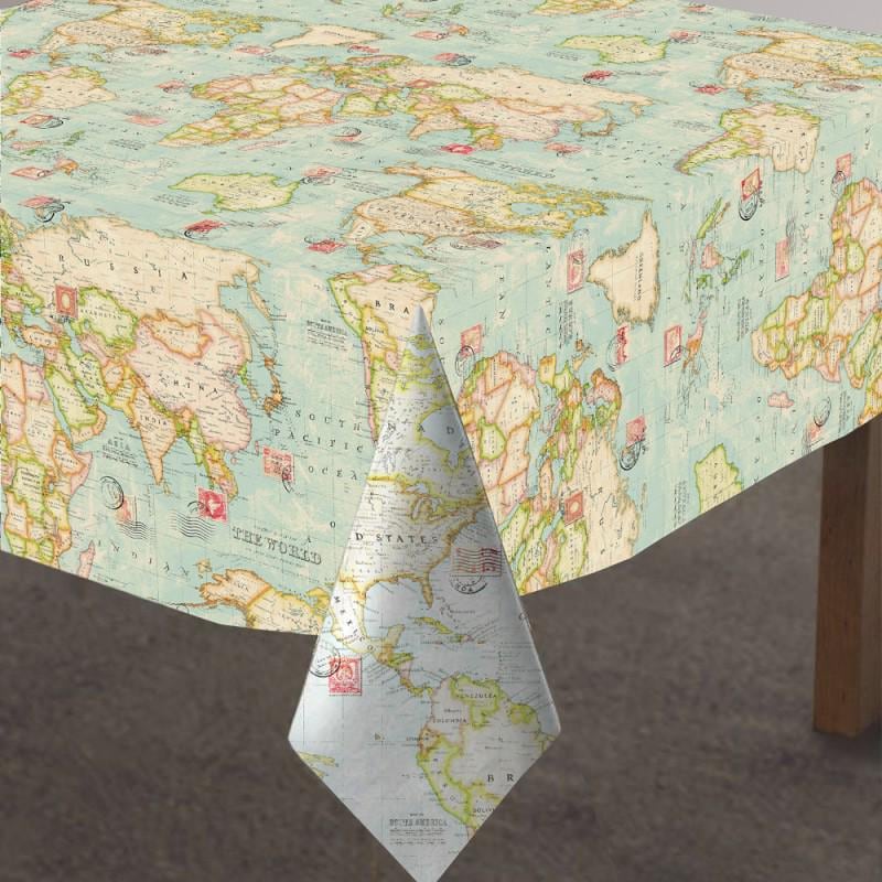 Linen World Map - Etsy
